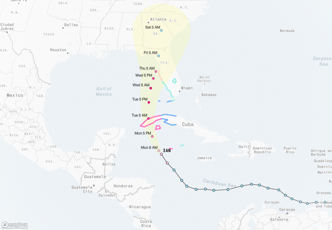 Hurricane Ian Gains Strength as It Roars Toward Cuba and Florida